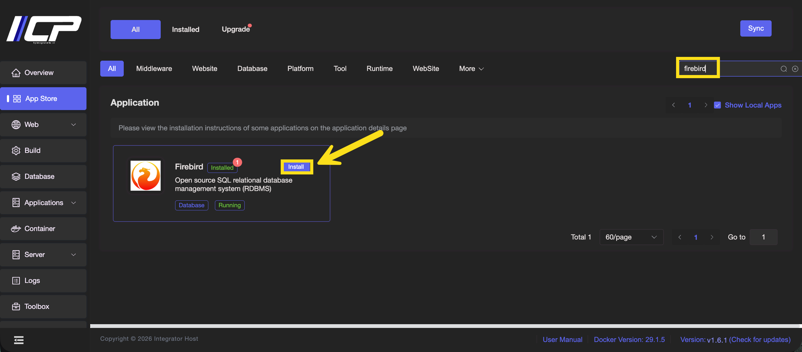 How to Install Firebird | iContainer